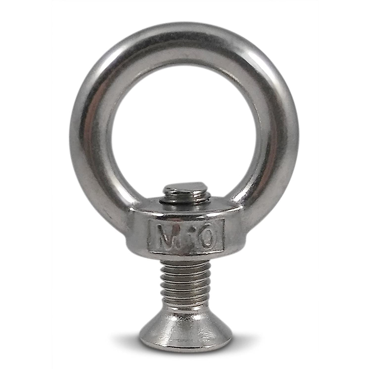 Brute Magnetics Eyebolt with Screw, M10 Stainless Steel Threaded Ring, Countersunk Screw Fishing Magnets Accessories, Heavy Duty Eyebolt for Magnet Fishing, Industrial Strength