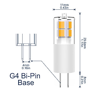 GOHDLAMP G4 LED Bulb 12V 3W Warm White - 6-Pack, Low Voltage Landscape Light Bulbs, JC Bi-Pin Base, Energy-Efficient 20W to 30W Halogen Replacement