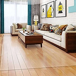 Clear PVC Desk Chair Mat 1.5mm Office Chair Mat for Hard Wood Floors Clear Rectangle PVC Floor Mat Protector Multipurpose Vinyl Roll for Hallway Entryway Foyer Hall Area Rugs,60/80/100/120/140cm Wide