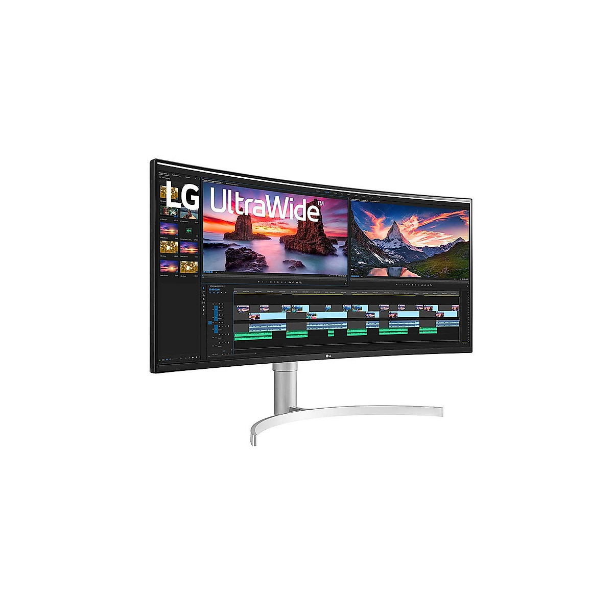 LG 38BN95C-W 38 Inch UltraWide QHD+ IPS Curved Monitor with Thunderbolt 3 Connectivity, White/Silver (Renewed)