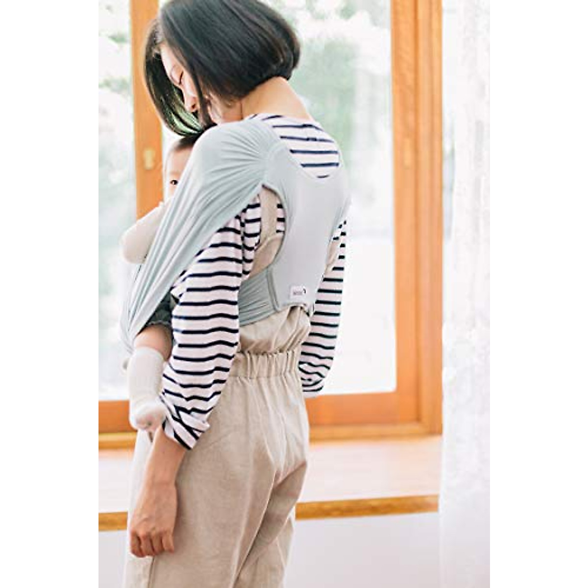 Konny Original Baby Carrier SoftBreeze Luxury Carrier Wrap, Easy to Wear Baby Wrap Carrier, Perfect Essentials Cloths for Newborn Babies up to 44 lbs, (Mint, L)