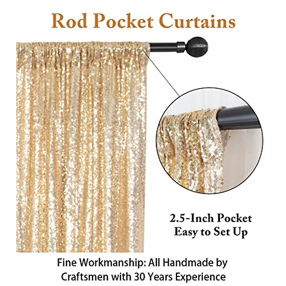 ShiDianYi 8ft X 8ft,Light Gold Sequin Backdrops, Light Gold Sequin Photo Booth Backdrop, Party Backdrops,Wedding Backdrops, Sparkling Photography Prop