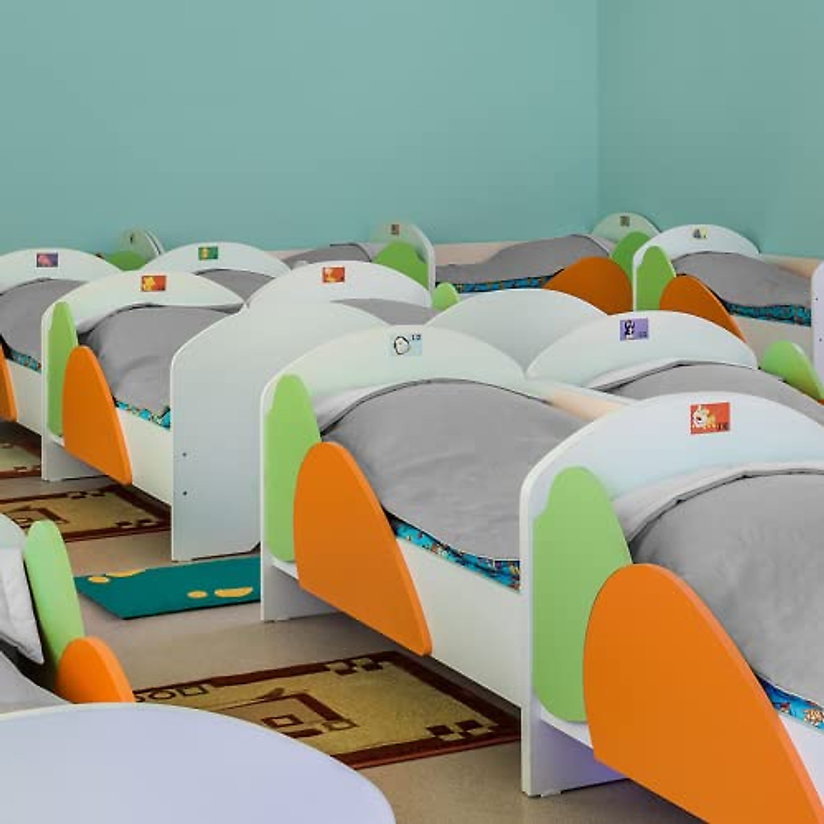 4 Pcs Daycare Cot Blanket Daycare Nap Blanket Cozy 28'' x 40'' Daycare Cot Rest Time Blankets for Kids, Toddler, Baby, Classroom, Preschool, Daycare or Nursery (Gray)