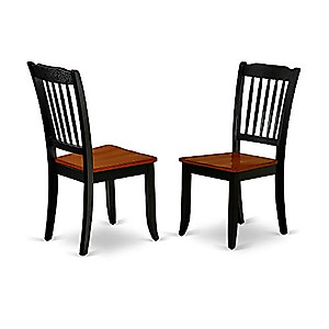 East West Furniture PFDA7-BCH-W 7PC Square 36/54 inch Table with 18 in Leaf and 6 Vertical slatted Chairs
