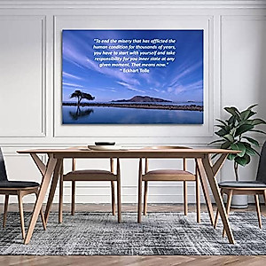 Eckhart Tolle Quote Poster Black And White Inspirational Canvas Poster 4 Poster for Room Aesthetic Posters & Prints on Canvas Wall Art Poster for Room 08x12inch(20x30cm)