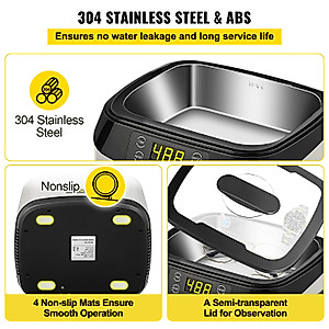 VEVOR Ultrasonic Machine, 1.2L Ultrasound Cleaner Machine, 40KHz Diamond Cleaner, 4 Buttons Jewelry Cleaner Machine, 70W Professional Ultrasonic Cleaner for Jewelry, Eyeglasses, Watches, Coins, Rings