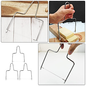 SHERCHPRY Stainless Steel Cheese Slicer 3pcs Cheese Slicer Stainless Steel Cheese Cutter Thin Butter Slicer Wire Butter Cutter Food Slicer Cheese Knives Cheese Block Shaver for Kitchen