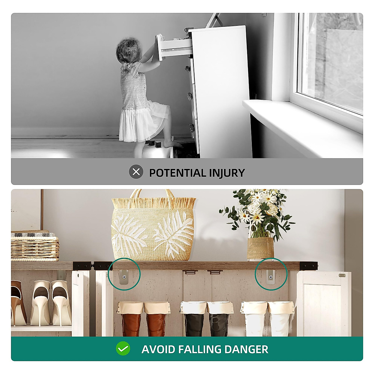 YITAHOME Shoe Cabinet with Doors, Farmhouse 5-Tier Shoe Storage Cabinet for Entryway, Large Capacity Wooden Shoes Rack Organizer for Entryway/Hallway/Closet, Beige