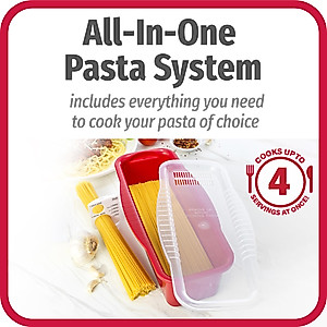 GoodCook Microwave Pasta Cooker with Strainer Lid and Cooking Guide, Microwave Noodles Cooker, Cooks up to 4 Servings of Pasta