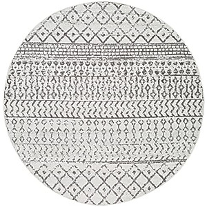 Artistic Weavers Chester Boho Moroccan Area Rug, 4' Round, Cream/Charcoal
