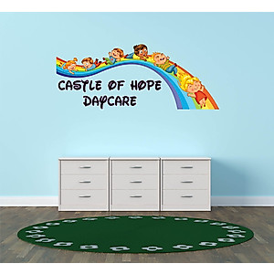 Childrens Wall Decal - Custom Daycare Welcome Sign - Personalized Name Vinyl Lettering (Large, 20"x40")