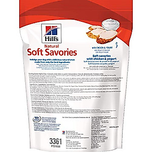 Hill's Soft Dog Treats, Soft Savories with Chicken & Yogurt Dog Snacks, Healthy Dog Treats, 8 oz. Bag