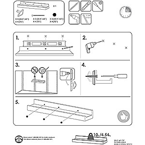 InPlace Shelving, 09084680, Floating Shelf with Picture Ledge, 35.4 Inches Wide x 4.5 Inches Deep x 3.5 Inches High, Black
