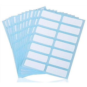 Mini Skater 336 Packs Name Label Stickers White Rectangle Self Adhesive File Folders Labels for Filing Envelops Tags Essential Oil Milk Bottle Cup Kitchen Office School 0.5 x 1.5 Inch