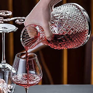 Wine Decanter Set - Decanter for Wine Crystal Shaking 360°Rotating, With Luxury Box Wine Decanter For Wine Lover or Happy Anniversary/Wedding Gift