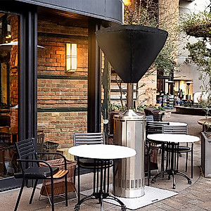 Betogeth Patio Heater Cover Top Stand Up with Zipper Outside Black Heater Head Covers for Standing Heat Lamp Waterproof Classic Terrace Round Propane Fire Sense Gas Outdoor