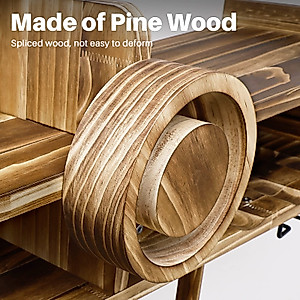 Homde Wine Rack Wall Mounted Wood,Wine Shelf with Bottle Stemware Glass Holder Rustic, Airplane Shape Multi Functional Wine Display Storage Rack for Home Bar (Light Brown)