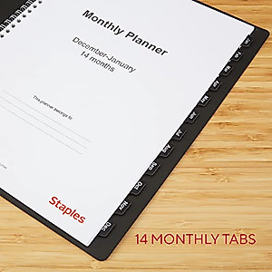2023 Staples 8-Inch X 11-Inch Monthly Planner, Black (Tr52184-23)