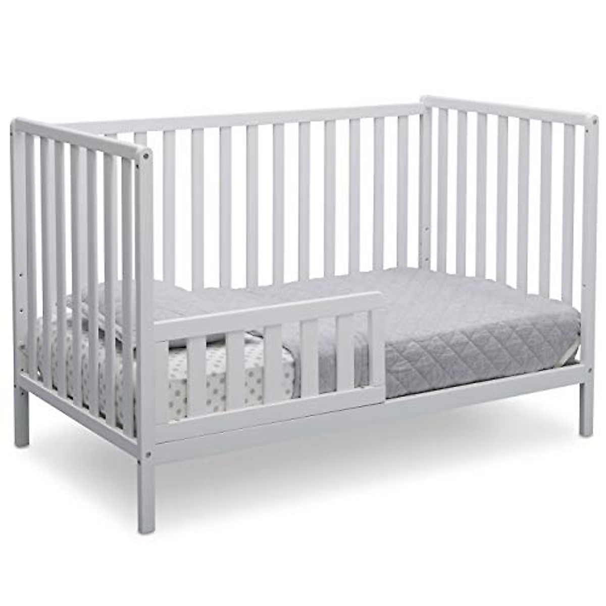 Delta Children Fancy 4-in-1 Crib, Dark Chocolate with Twinkle Stars Crib & Toddler Mattress