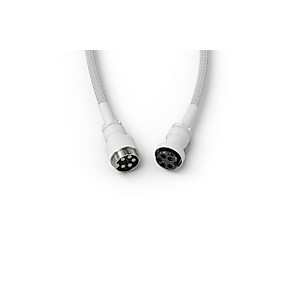 GLORIOUS Coiled Keyboard Cable – Coiled USB C Cable Artisan Braided Cables for Mechanical Gaming Keyboard Coiled Cable - Custom Keyboard Cable (White)