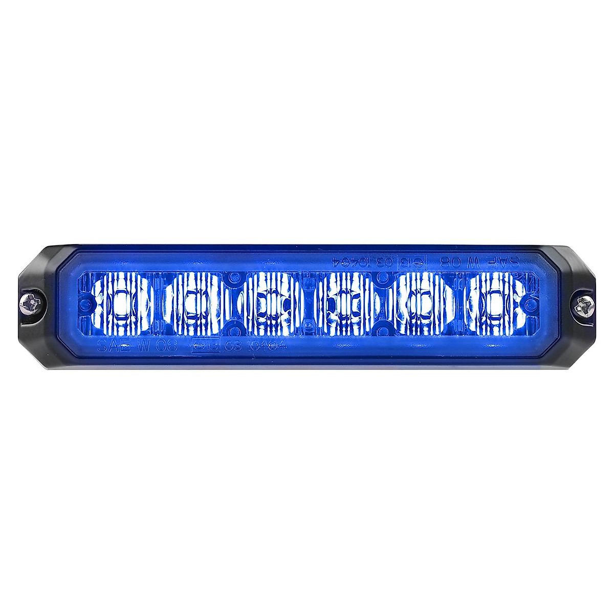 Federal Signal MPS650-BB MicroPulse, Blue Perimeter Light, 6 Blue LEDs, Hood/Grille Mount, Clear Lens, Blue LEDs