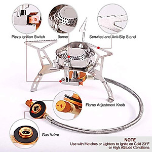 [2021 latest upgrade]Windproof Portable Camping Gas Stove,3500W With conversion adapter Folding Camping Stove with Pressure Ignition, Portable Stove, Suitable for Outdoor Backpacking/Hiking