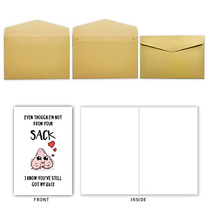 Huameigf Funny Bonus Dad Card For Fathers Day,Rude Greeting Card for Dad,Step Father Gifts From Stepdaughter Stepson,Stepdad Birthday Card,Even Though I’m Not From Your Sack Card