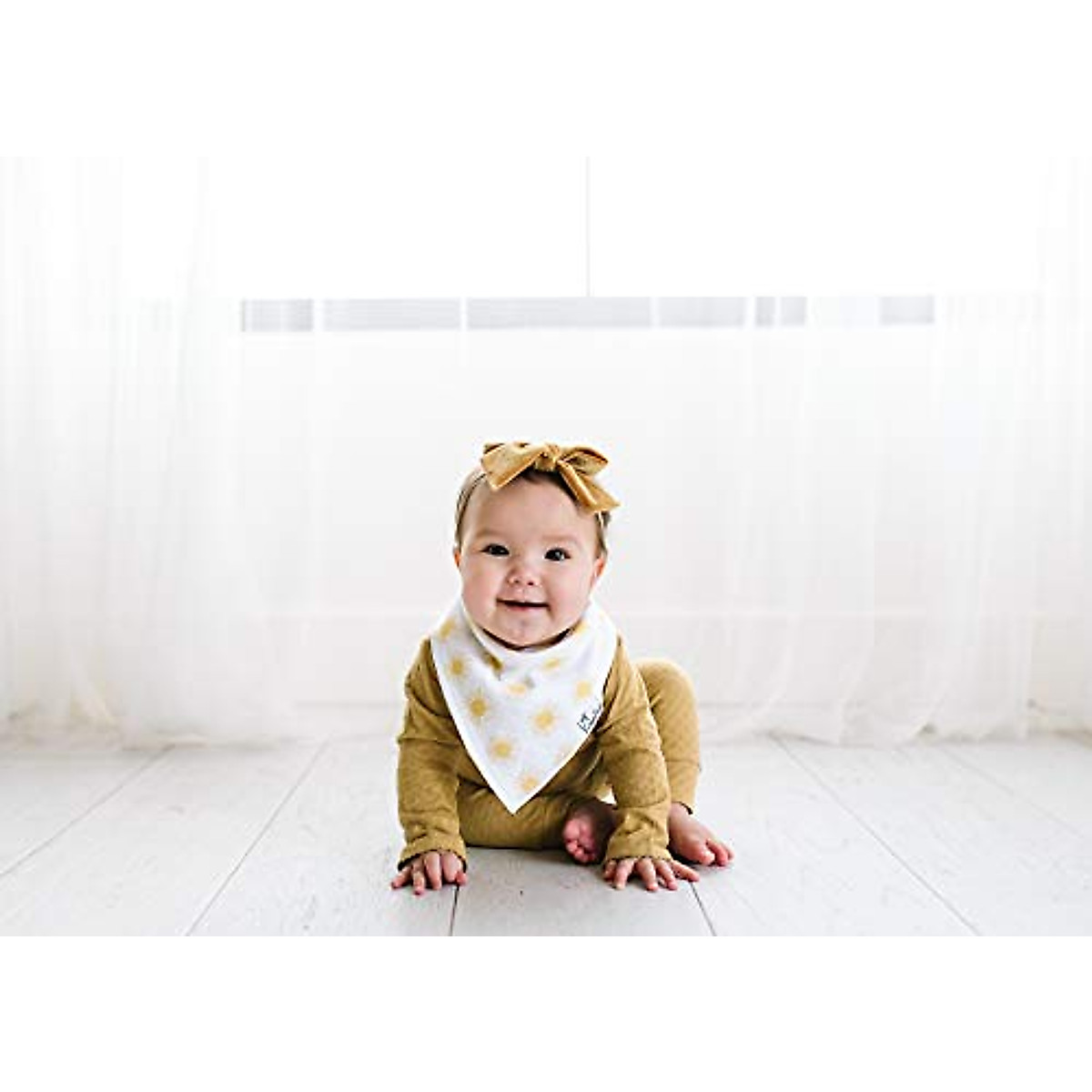 Copper Pearl Baby Bandana Drool Bibs for Drooling and Teething 6 Pack Gift Set For Girls “Sunny Set