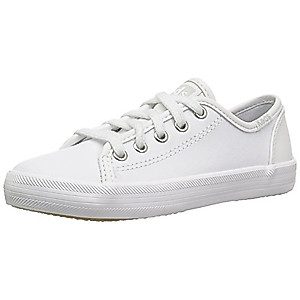 Keds girls Kickstart Sneaker, White Leather, 2 Big Kid US