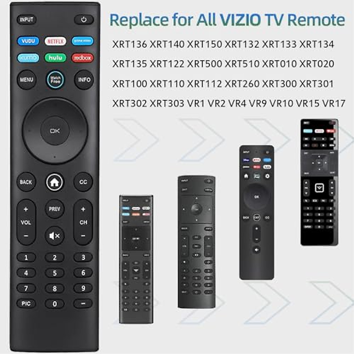 XRT140 Universal Remote Control for All VIZIO Smart TVs, TV Remote Replacement for VIZIO TV Smartcast D-Series E-Series M-Series P/PX-Series V-Series, OLED-Series
