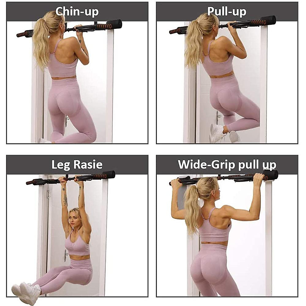 KDFJ Pull up Bar for Doorway, Pullup Chin up Bar Home, Multifunctional Dip bar Fitness, Door Exercise Equipment Body Gym System Trainer-Black