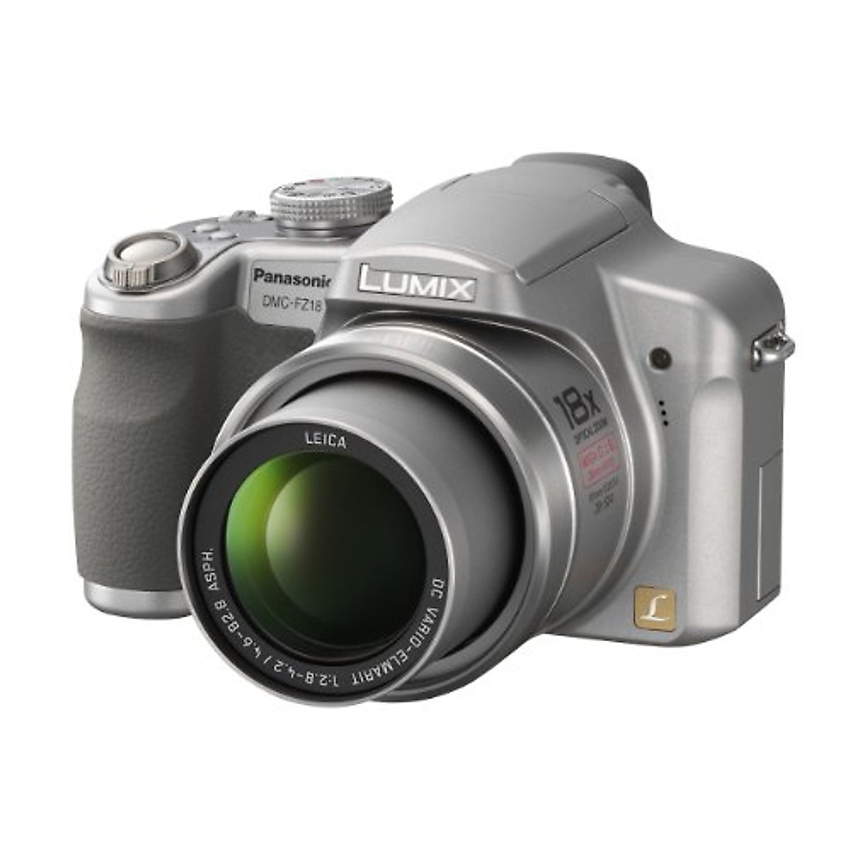 Panasonic Lumix DMC-FZ18S 8.1MP Digital Camera with 18x Wide Angle MEGA Optical Image Stabilized Zoom (Silver)