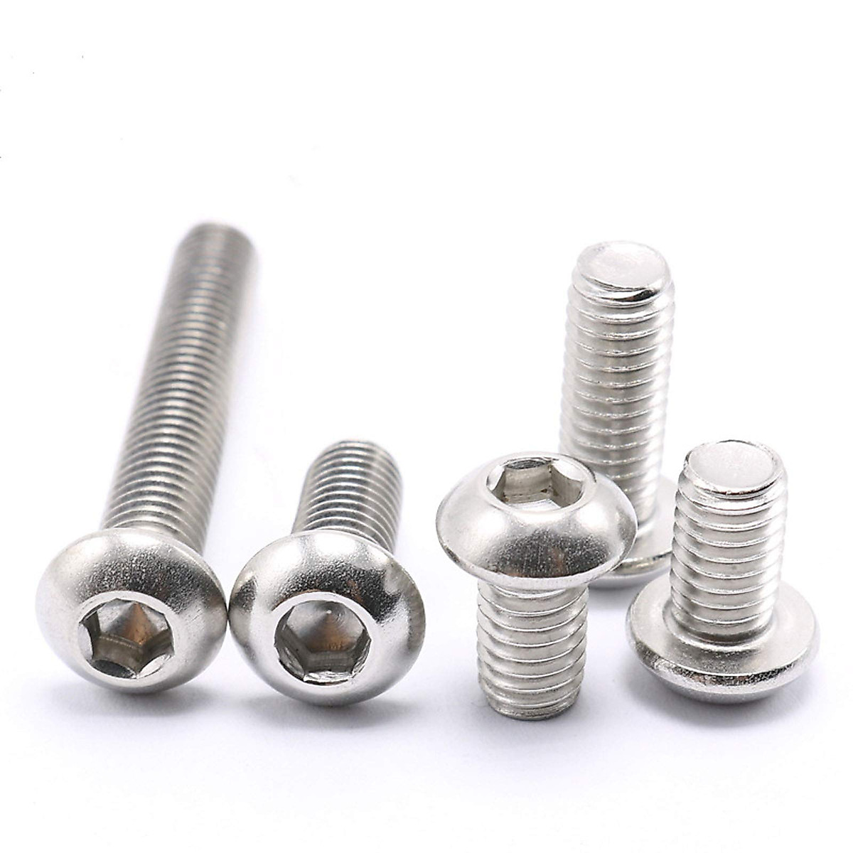 30 Pcs M5-0.8x20mm Button Head Socket Cap Screws, Stainless Steel 18-8 (304), Bright Finish, Fully Threaded, Allen Hex Button Head Screws (30 Pcs M5-0.8x20mm)