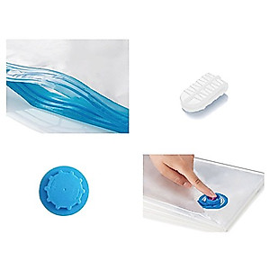 (2 x Extra Large, Large & Jumbo) Vacuum Storage Space Saver Compression Plastic Organizer Slider Sealable Bags Sealing for Clothes, Comforter, Garment, Clothing (Free Hand Pump for Travel) 6 Pack