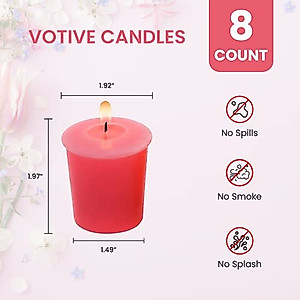 Exquizite Scented Votive Candles Gift Set - 8 pcs - Highly Scented Long Lasting Candles with 15 Hour Burn time - Lavender, Sweet Pea, Coconut Pineapple Cream and Pumpkin Spice, 2 Votives per Fragrance