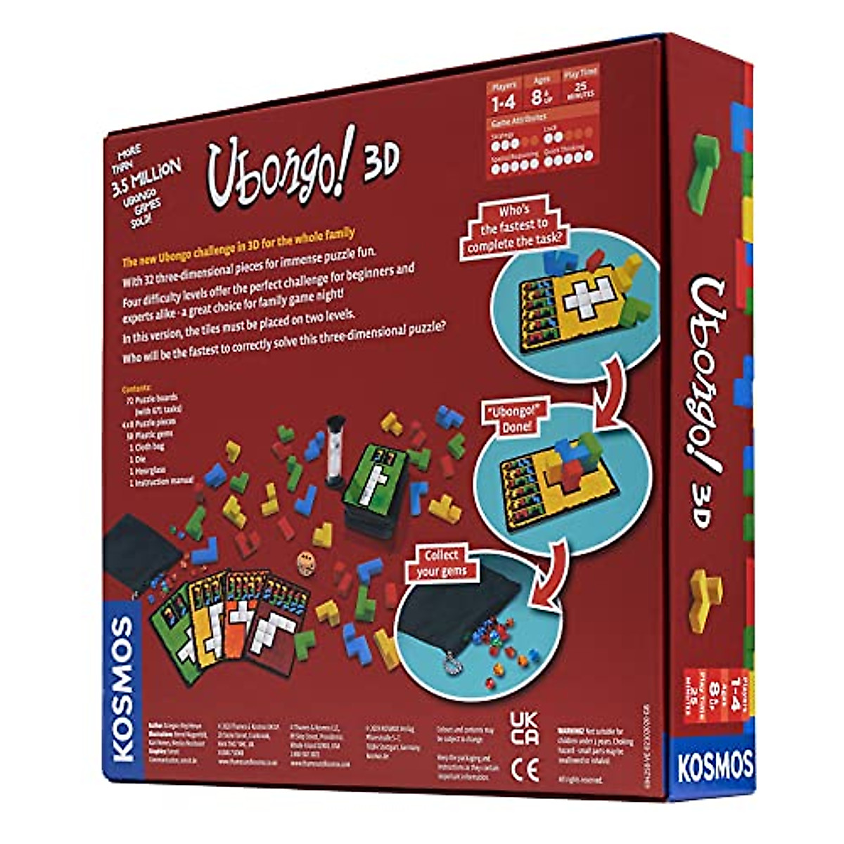 Ubongo 3D - a Kosmos Game | Geometric Puzzle Game with Three-Dimensional Blocks | Family Friendly Fun Game | Highly Re-Playable | Quality Components (Made in Germany) | 1 to 4 Players, Ages 8 and up