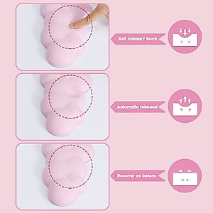 ATTACK SHARK Gaming Keyboard Wrist Rest Pad,Memory Foam Keyboard Palm Rest, Ergonomic Hand Rest,Wrist Rest for Computer Keyboard,Laptop,Mac,Lightweight for Easy Typing Pain Relief-Pink
