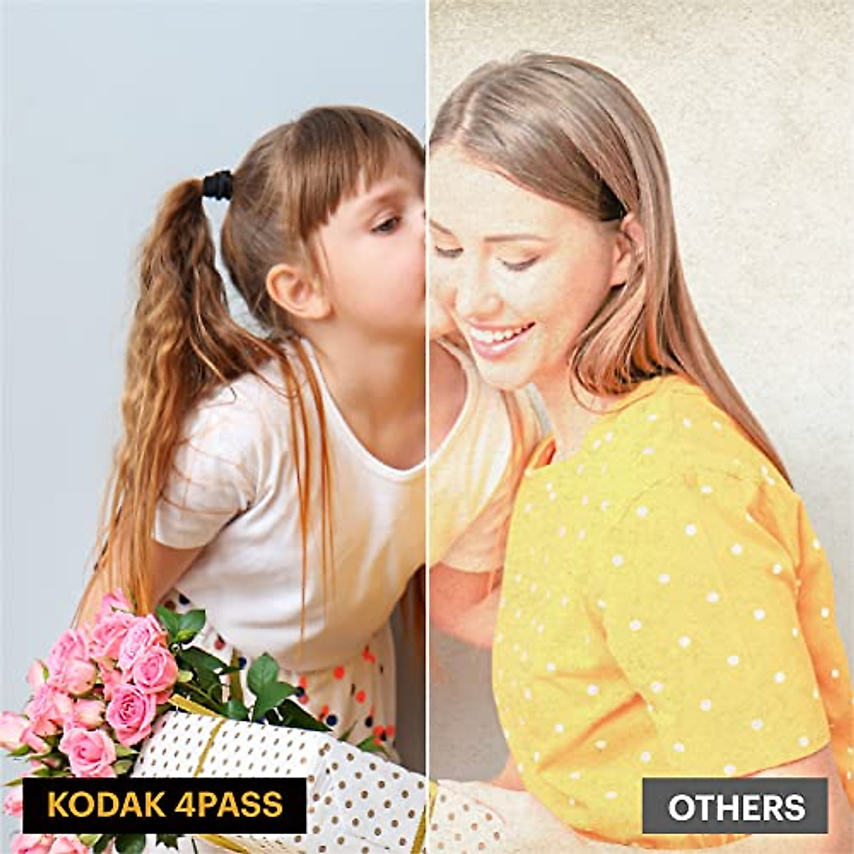 KODAK Mini 3 Retro 4PASS Portable Photo Printer (3x3 inches) + 8 Sheets, Black