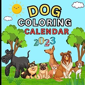Dog coloring Calendar 2023-2024: Perfect Dog Coloring Monthly Calendar Planner 2023-2024 with amazing Coloring page of amazing Dogs 2023-2024 made in USA