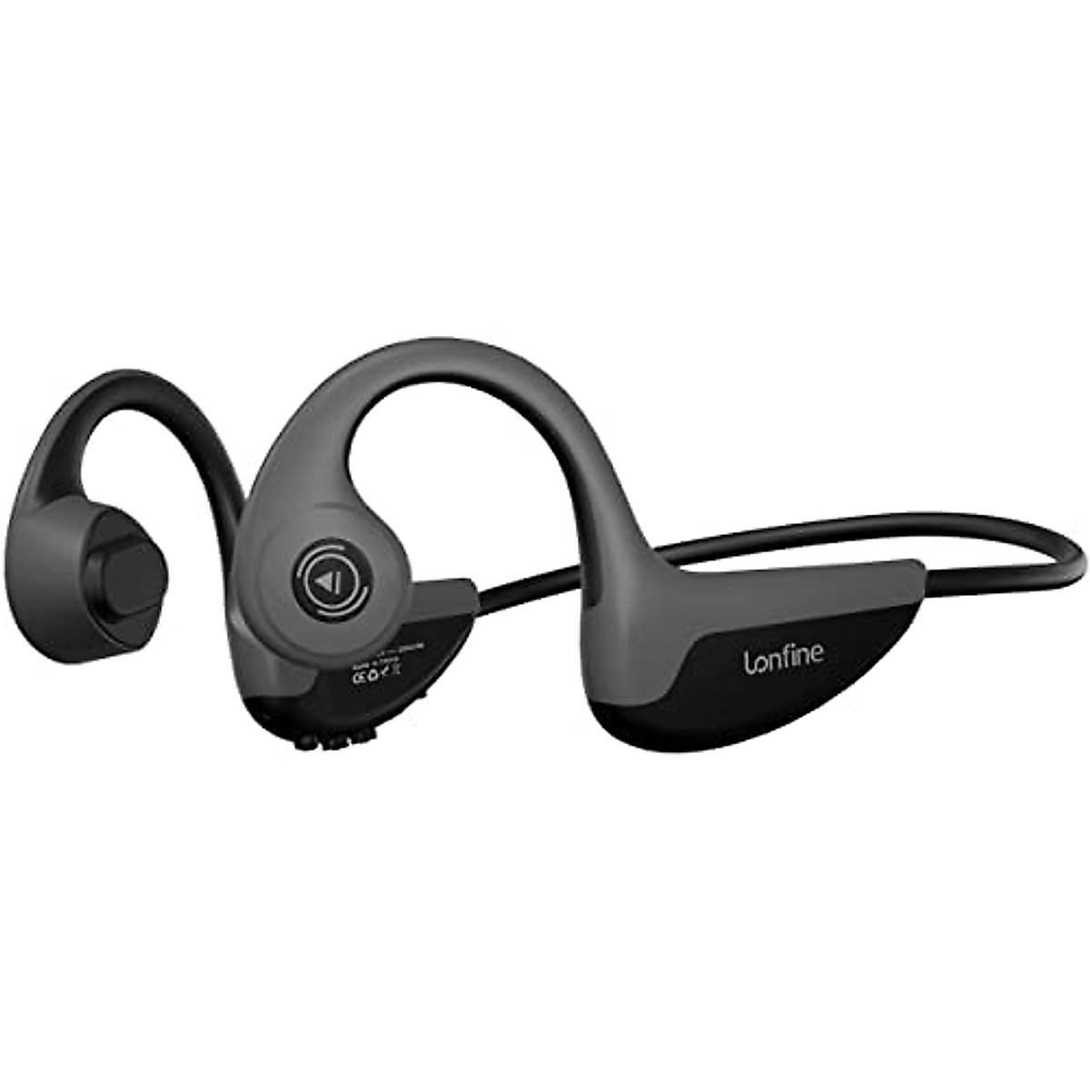 LonFine Bone Conduction Headphones, Upgraded Anti Sound Leakage Bone Conduction Headphones Bluetooth, 10 Hours Battery Life Waterproof Sport Open Ear Headphones with Built-in Mic for Running, Cycling