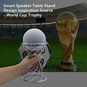 Dutiplus Smart Speaker Table Stand Decorative Holder for Echo Dot 5nd/4rd/3th/2th Gen, Echo 4nd/3rd/2th Gen, Echo Glow, Apple Homepod Mini and Google Home Mini/Nest Mini(Chrome)