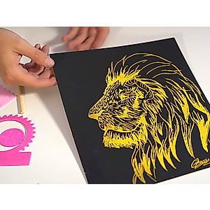 Marvin's Magic - Super Bright Scratch Art - x48 Premium Magic Scratch Boards - Scratch Art Kit with Black Scratch Paper & Rainbow Scratch Paper - Scratch Art for Kids