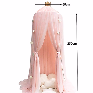 ESUPPORT Dome Princess Bed Canopy Round Lace Mosquito Net Play Tent Hanging House Decoration Lace Netting Curtains for Indoor Outdoor