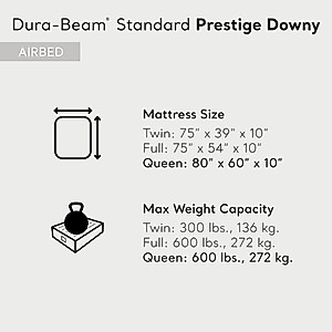 Intex 64109E Dura-Beam Standard Prestige Air Mattress: Fiber-Tech – Queen Size – 10in Bed Height – 600lb Weight Capacity – Pump Sold Separately