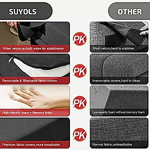 SUYOLS Folding Sofa Bed with Pillow - Convertible Chair Floor Couch & Sleeping Mattress - Foldable Memory Foam Sleeper for Living Room/Dorm/Guest Room/Home Office/Apartment/Upstairs Loft, Dark Grey