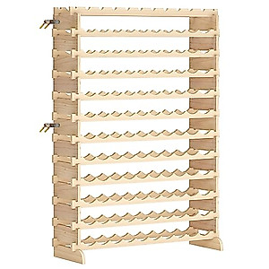 soges 120 Bottle Wine Rack, 12-Tier Stackable Wine Storage Rack, Wine Display Racks Free Standing Wine Shelf Wood Construction for Kitchen and Cellar