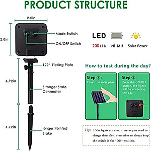 Super-Long 4-Pack Each 72FT 200 LED Solar String Lights, Extra-Bright Solar Outdoor Lights with 8 Lighting Modes, Waterproof Solar Fairy Lights for Tree Garden Patio Party Christmas (Warm White)