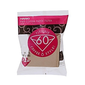 Hario 01 100-Count Coffee Natural Paper Filters, 3-Pack Set (Total of 300 Sheets) (Japan import) by Hario
