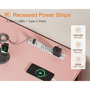 ODK Dresser with Charging Station, 57-Inch Long Dresser TV Stand for Bedroom, Large Dresser with 13 Storage Drawers, Chest of Drawers Easy-Pull Fabric Dressers for Living Room, Pink