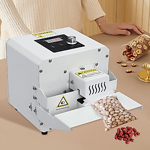 Commercial Heat Sealer Machine, Automatic Food Plastic Bag Heat Sealing Machine Adjustable Temperature and Speed Continuous Roller Sealer for Cookies,Small Shops,Home Kitchen